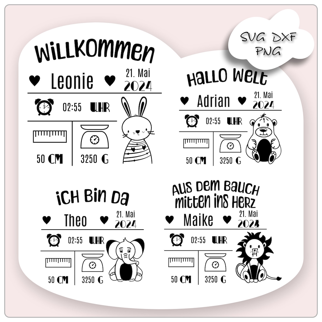 Plotterdatei Baby 2024 Aus dem Bauch mitten ins Herz Ich bin - Etsy Schweiz