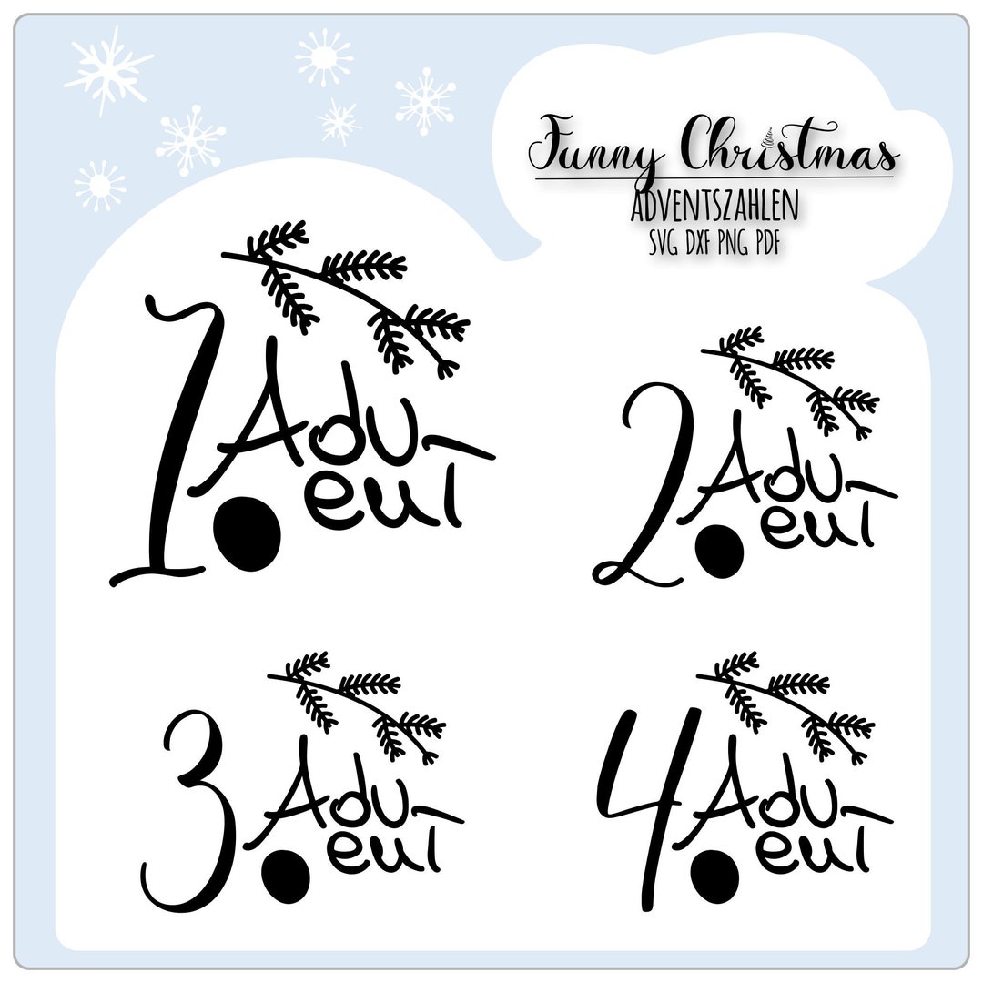 Advent Zahlen Plotterdatei Weihnachten Motive Adventszahlen SVG, Digistamp Bundle Weihnachten ...