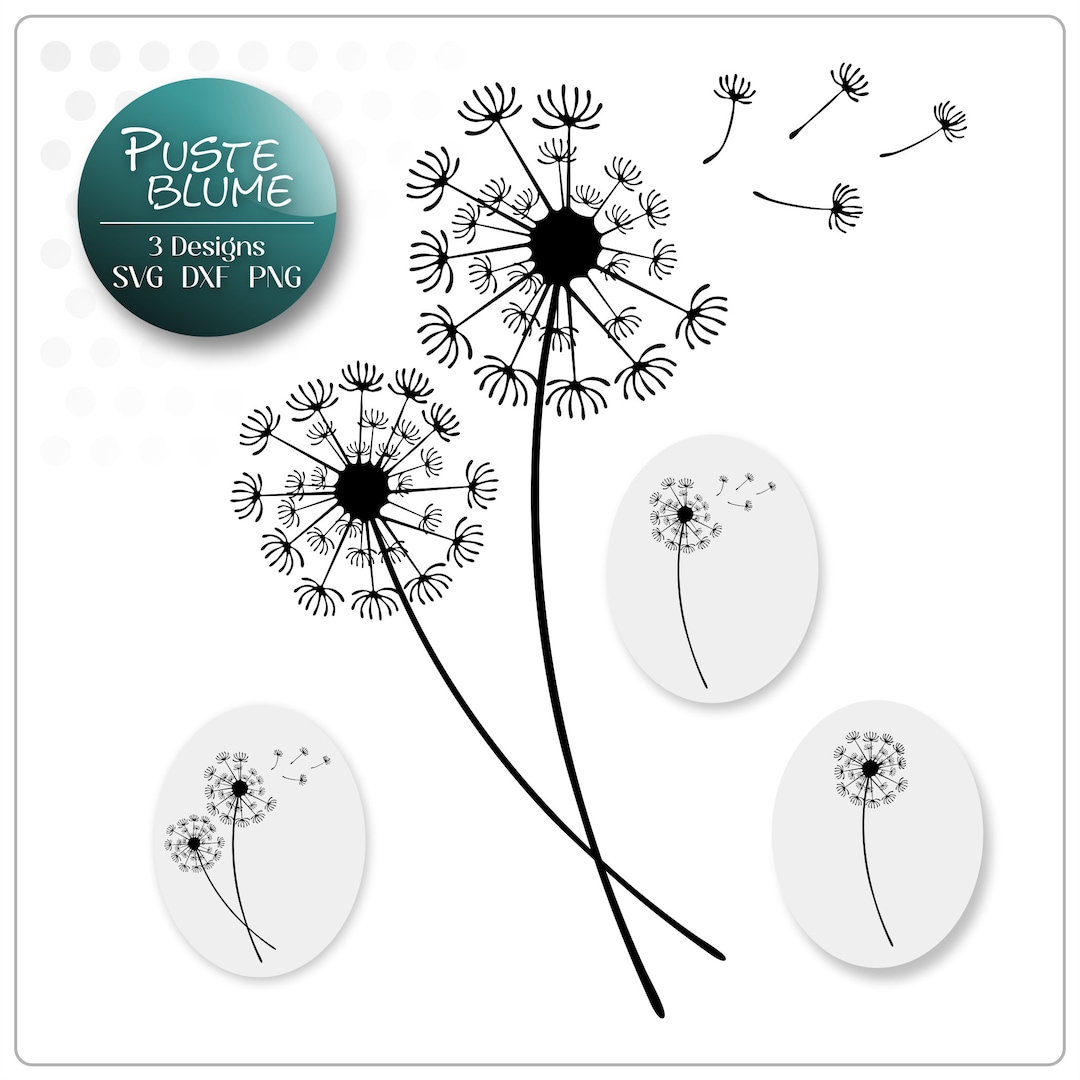 Löwenzahn Plotterdatei Pusteblume svg - Laserdatei Pusteblume - dxf jpg - Dandelion cricut joy ...