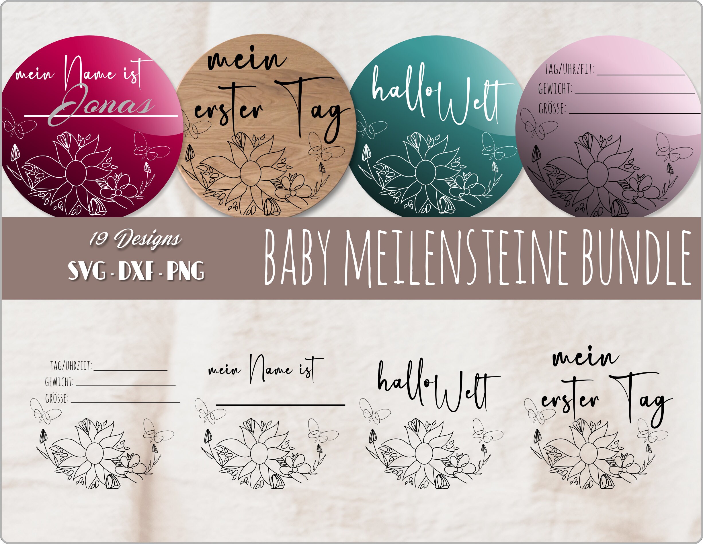 Plotterdatei Meilensteine Baby svg Monatsmarker Baby Plotterdatei - Etsy Portugal