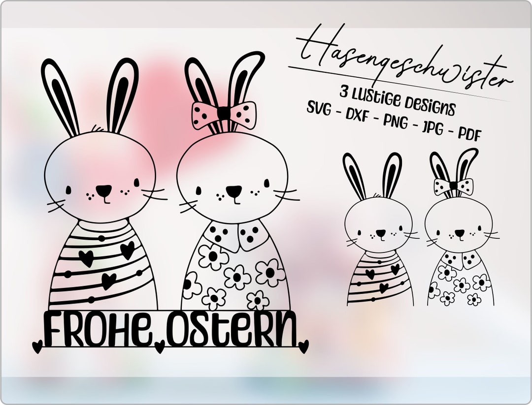 Bunnies Easter Digital File, German Easter Svg, Easter Bundle, Plotter File Easter, Easter Bunny ...