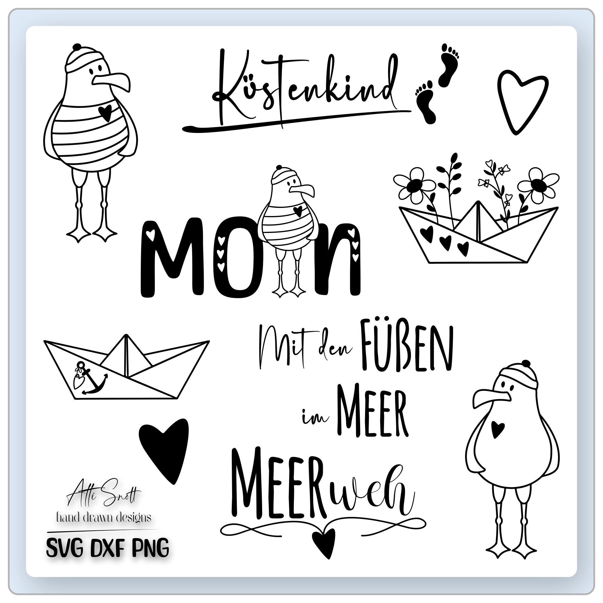 Plotterdatei Meer svg Möwe Schneidedatei cricut brother - Etsy.de