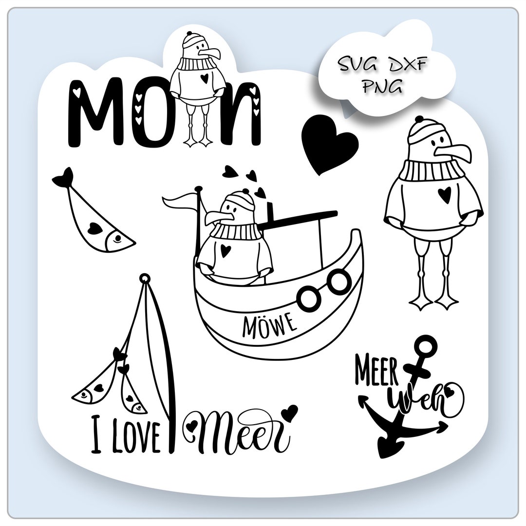 Plotter File Moin Seagull Svg File Nautical Bundle Anchor Svg File - Etsy UK