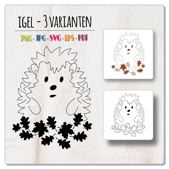 Igel Herbst Blätter PlotterDatei Svg Png Jpg dxf Cricut Blatt - Etsy.de