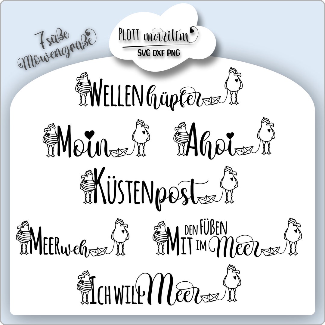 Möwe Plotterdatei Nordsee Ostsee Meer Sprüche - Etsy