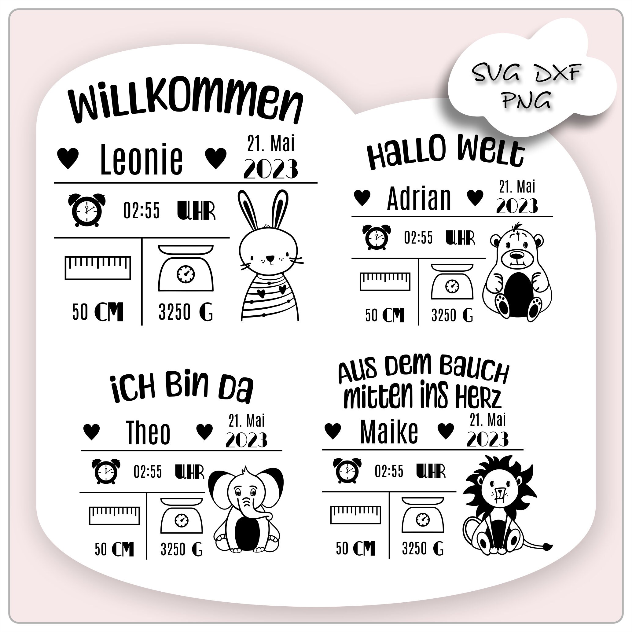 Plotterdatei Baby 2024 Aus dem Bauch mitten ins Herz Ich bin - Etsy Schweiz