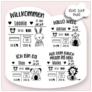 Laserdatei Plotterdatei Baby 2024 Aus dem Bauch mitten ins Herz Ich bin da Plotterdatei svg ...