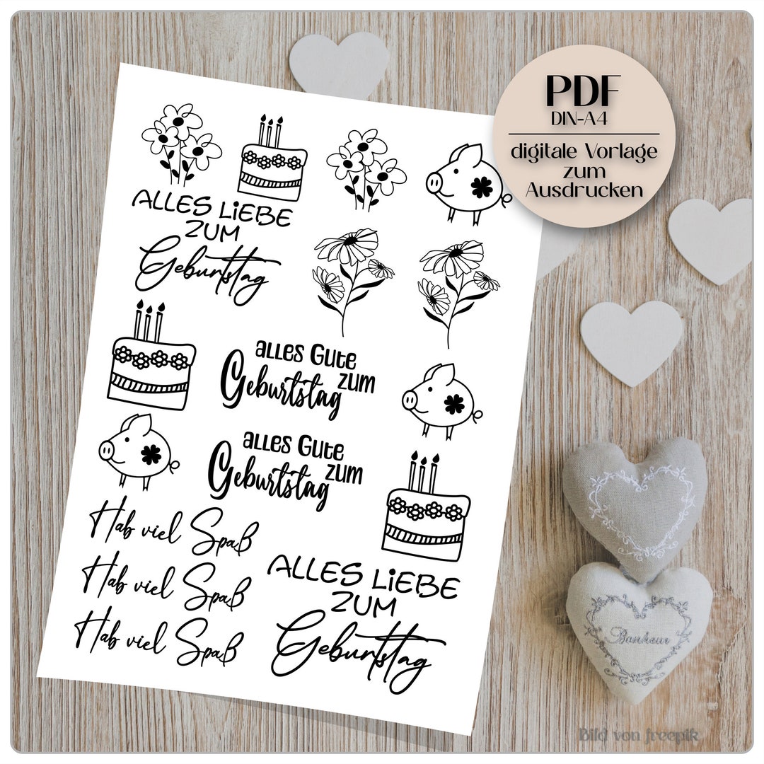 PDF File Birthday PDF Template Birthday Good Luck All the Best - Etsy