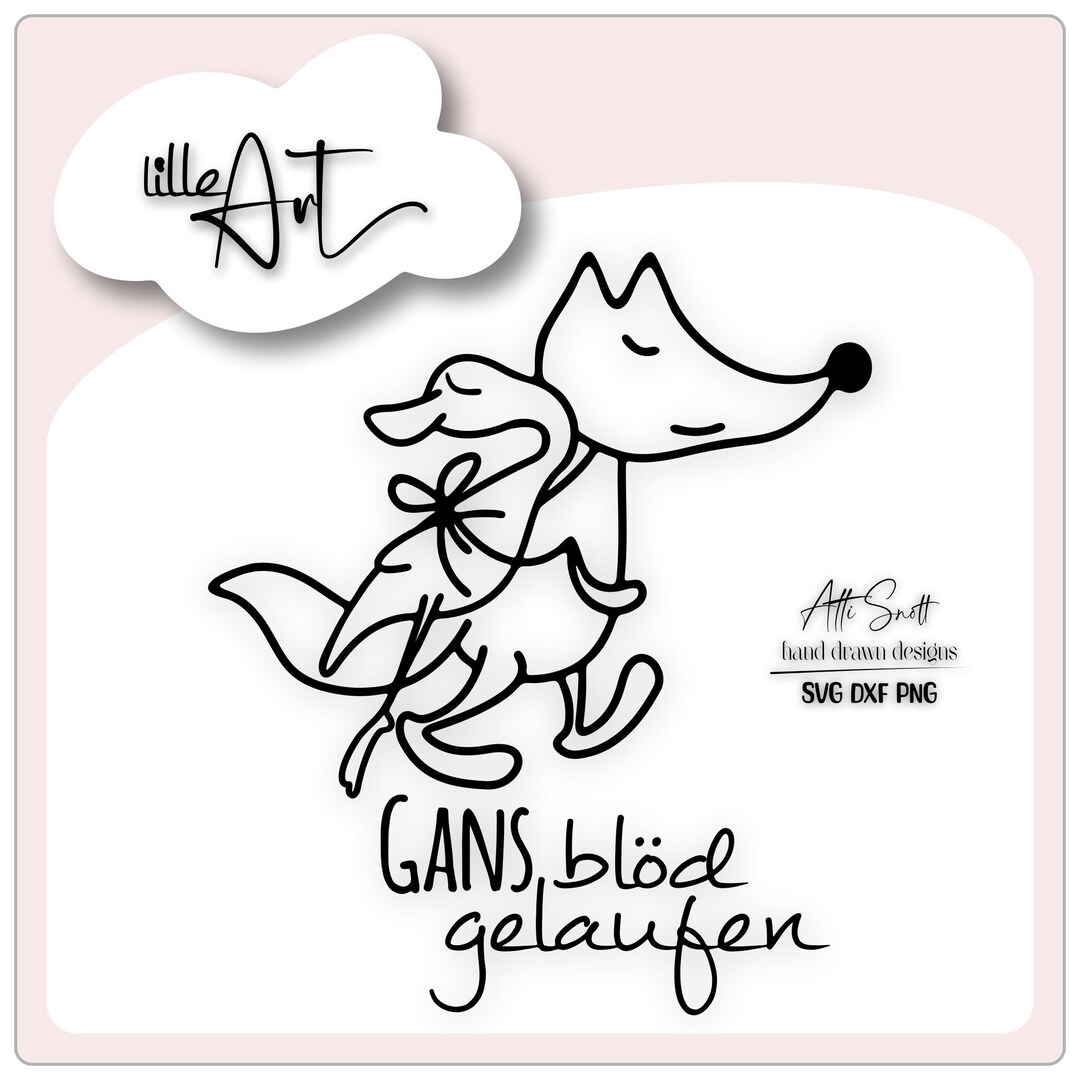 Plotterdatei Fuchs und Gans blöd gelaufen svg dxf png ...