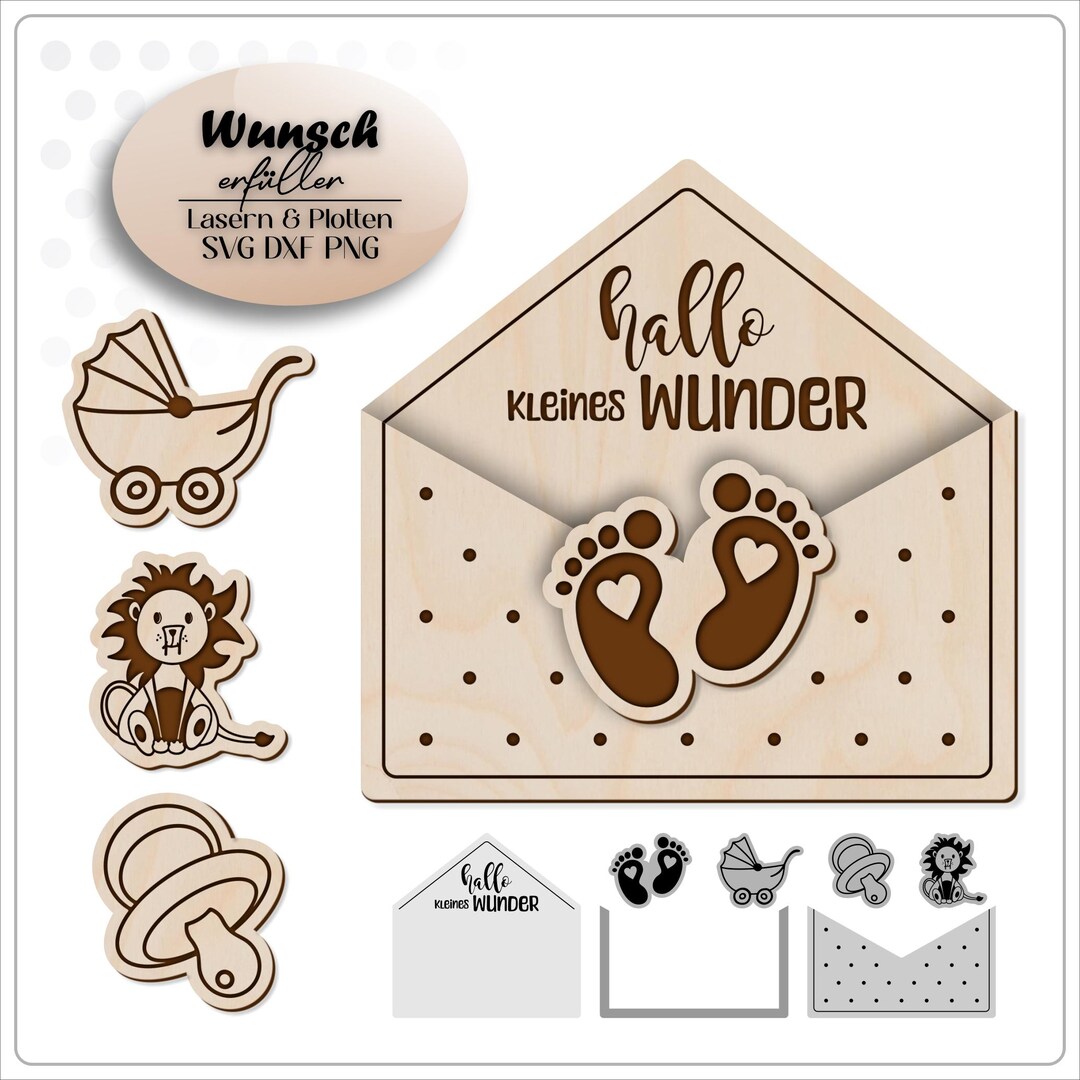 Laser File Gifts for Birth Money Gift Baby SVG File Birth Memory Box ...