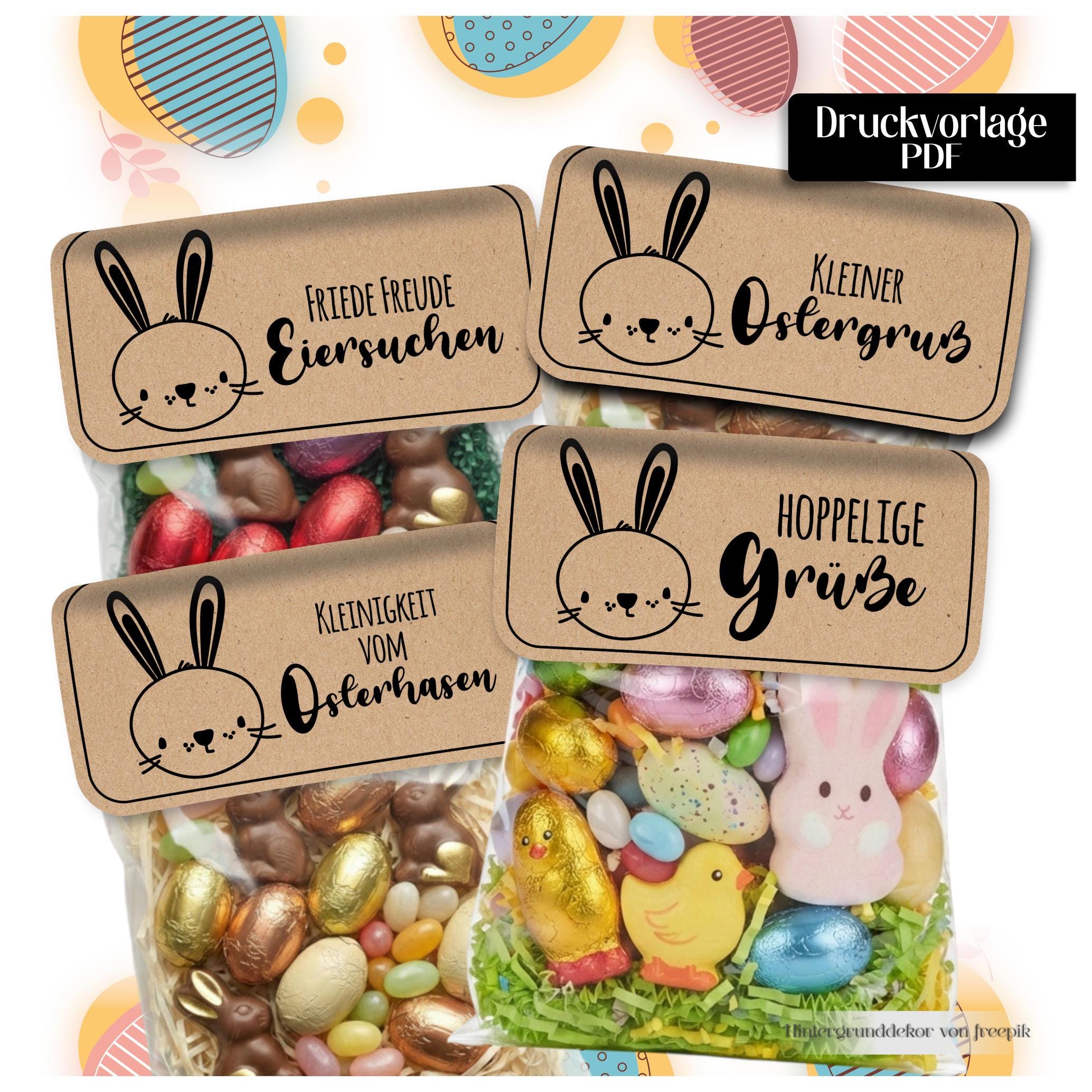 Easter Bag Toppers PDF, Printable Treat Bag Tags, Bunny Favor Labels ...