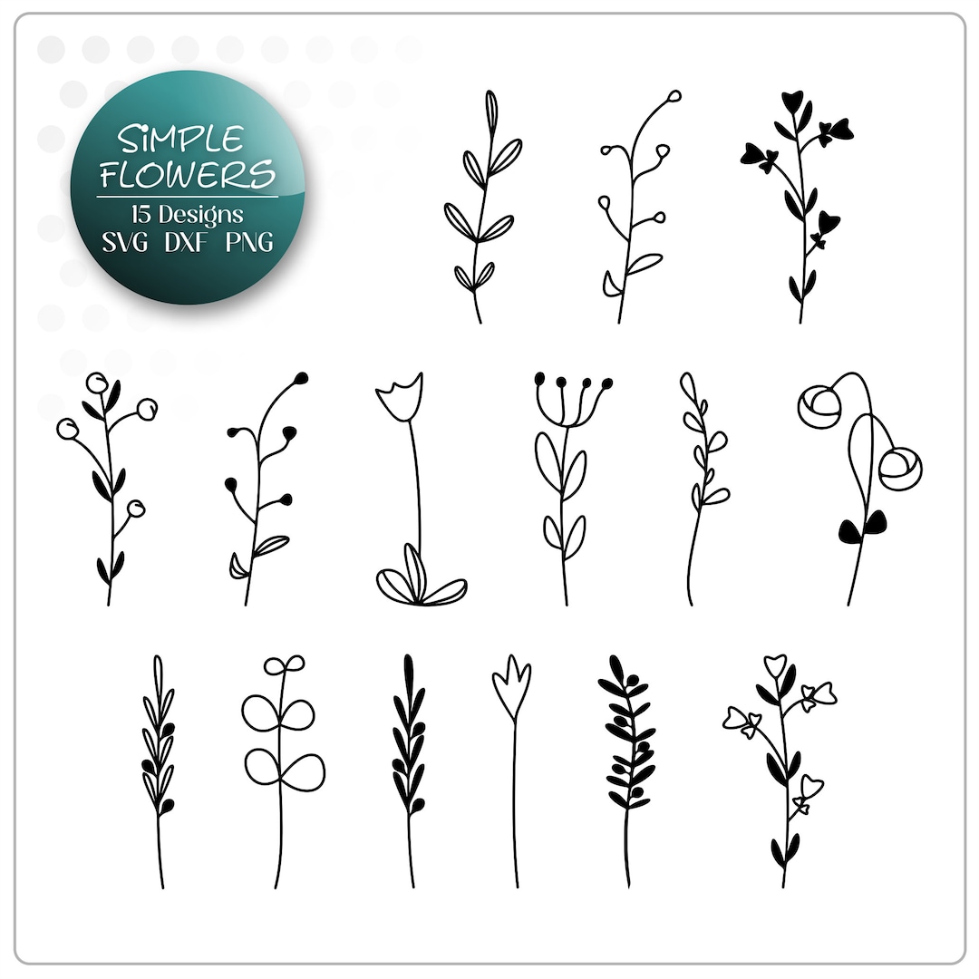 Flowers Svg Flowers Svg Simple Flowers Simple Flower Clipart Plotter ...