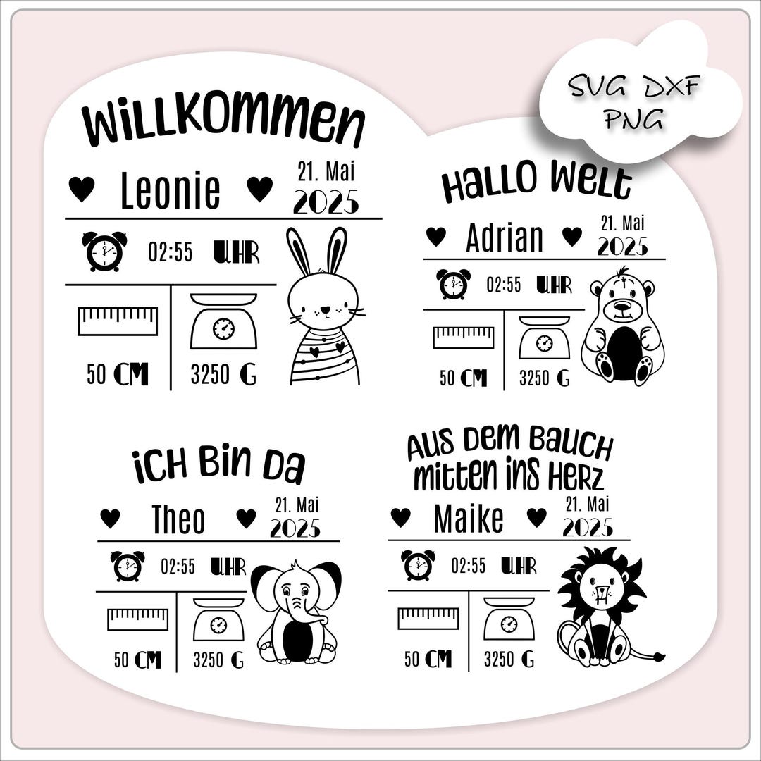 Plotter File Baby Laser File Baby Birth Plotter File Baby Data Svg File ...