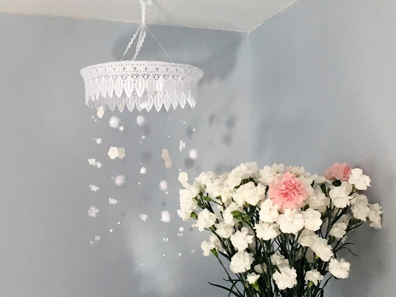 Crystal Mobile,baby Mobile,nursery Decor,musical Mobile,lace Mobile ...