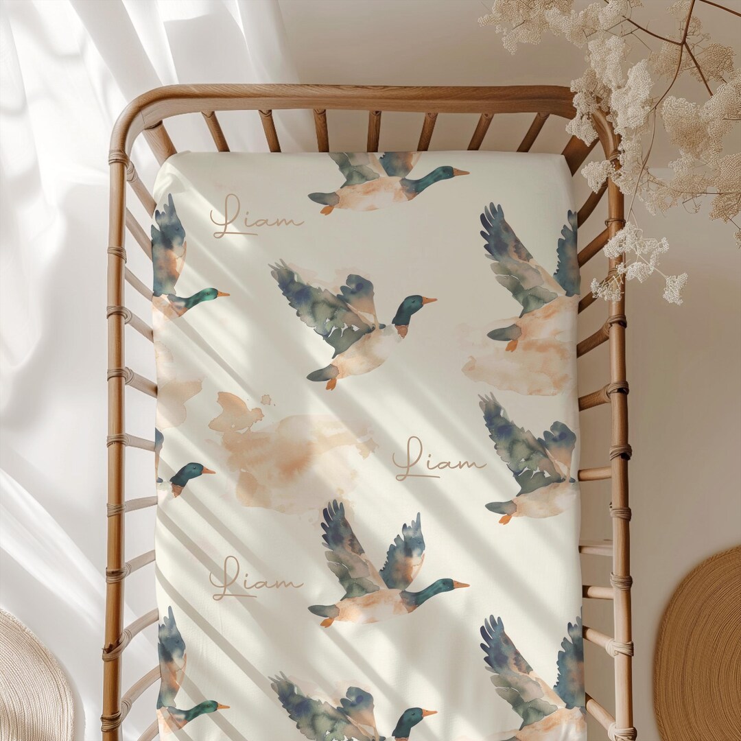 Personalized Mallard Duck Crib Sheet: Hunting Nursery Bedding - Etsy