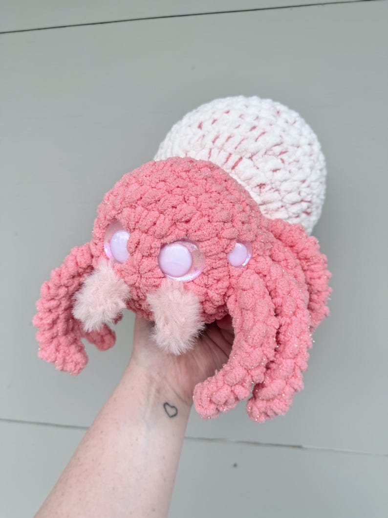 Spider Plush - Handmade Spider Plushie - Pink Spider - Chenille Yarn ...