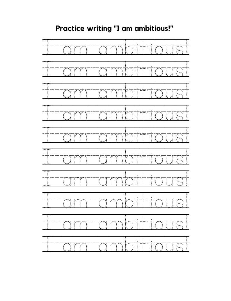 Positive Affirmation Abc's - A Coloring, Tracing, & Activity Book - Etsy