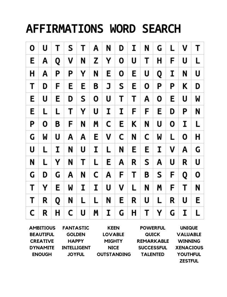 Positive Affirmation Abc's - A Coloring, Tracing, & Activity Book - Etsy