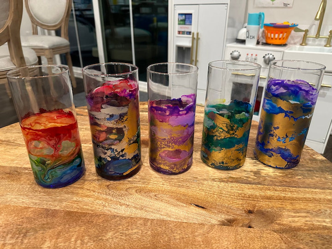 Hand Painted Glass Vases - Etsy