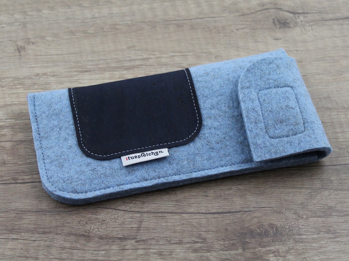 Merino Wool Felt Eyeglass Case With Cork Fabric | Storage Glasses ...