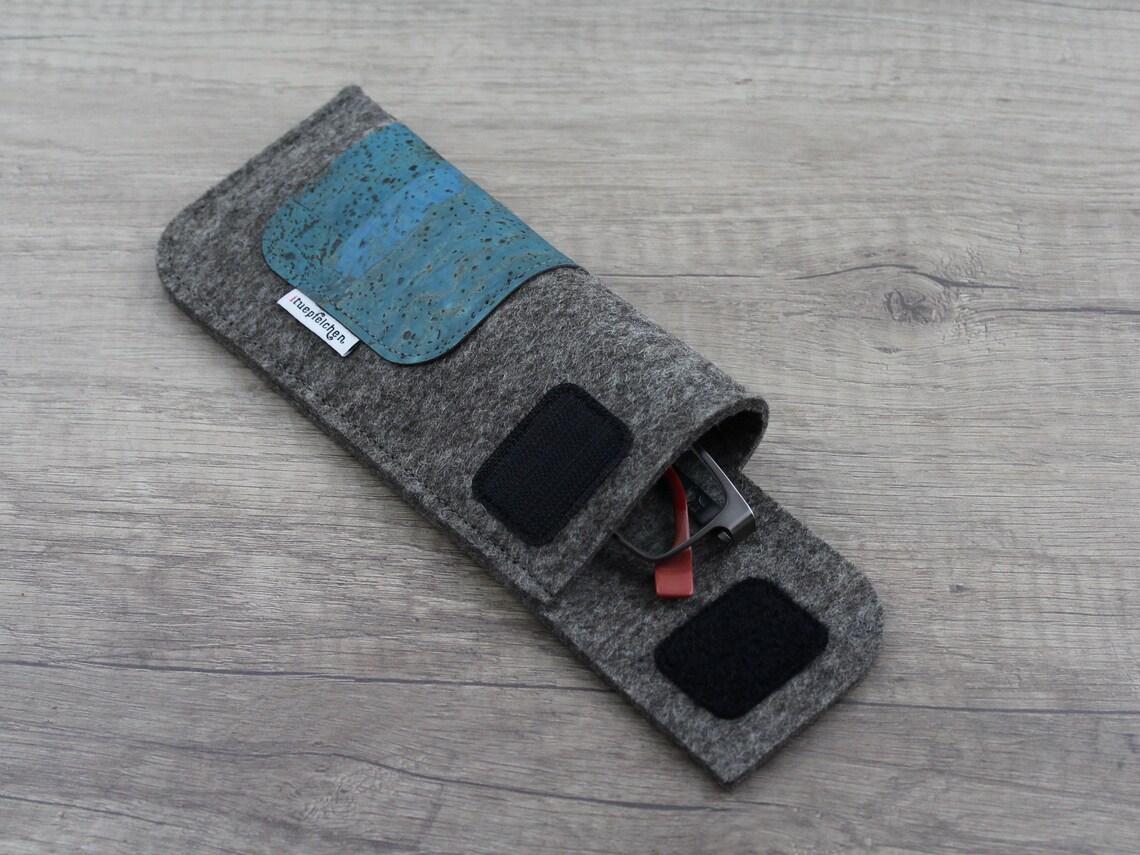 Merino Wool Felt Eyeglass Case With Cork Fabric | Storage Glasses ...