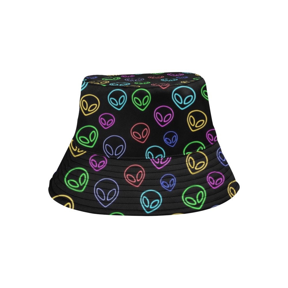 Alien Outline Bucket Hat UV Blacklight Reactive - Etsy