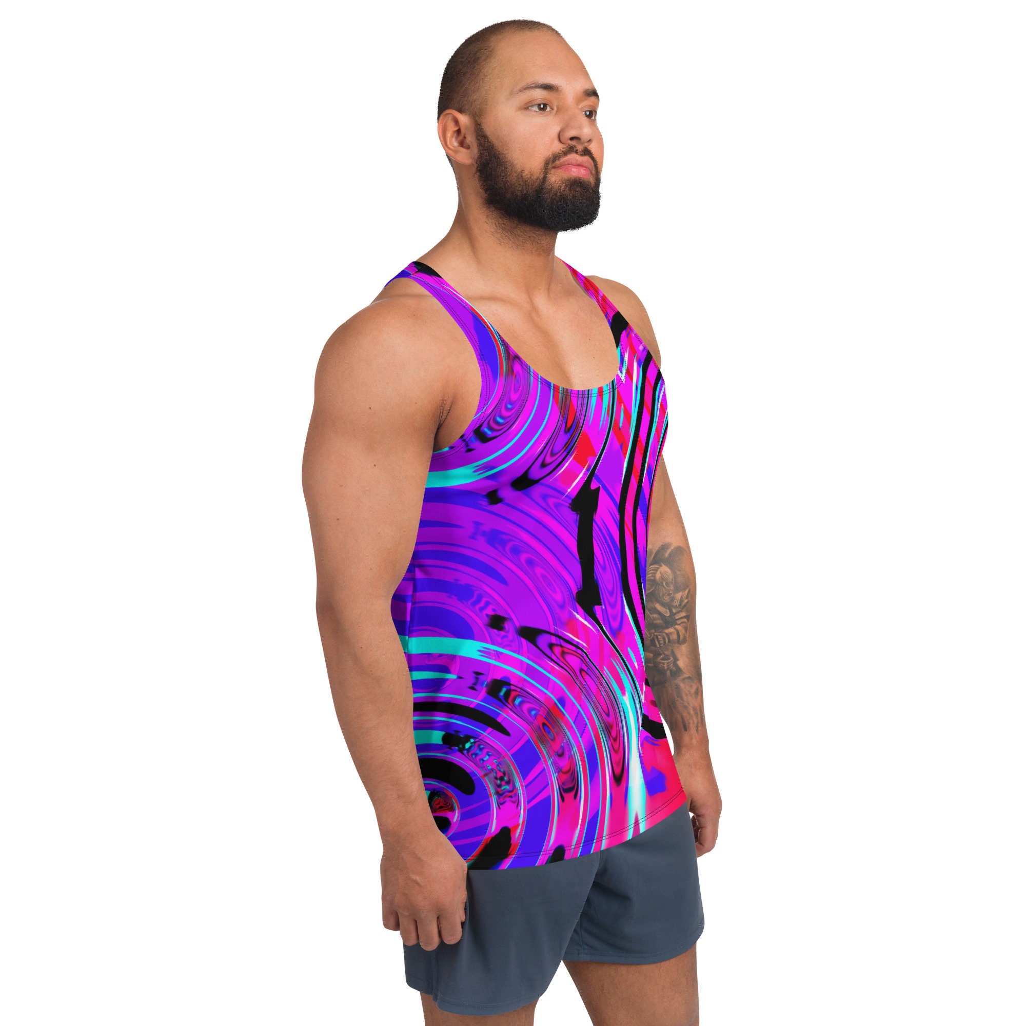 Bass Drop Electric Rave Wave 3D Tank Top