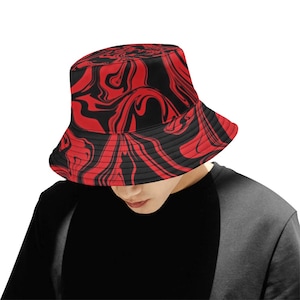 Red and Black Slime Oil Spill Bucket Hat - Etsy