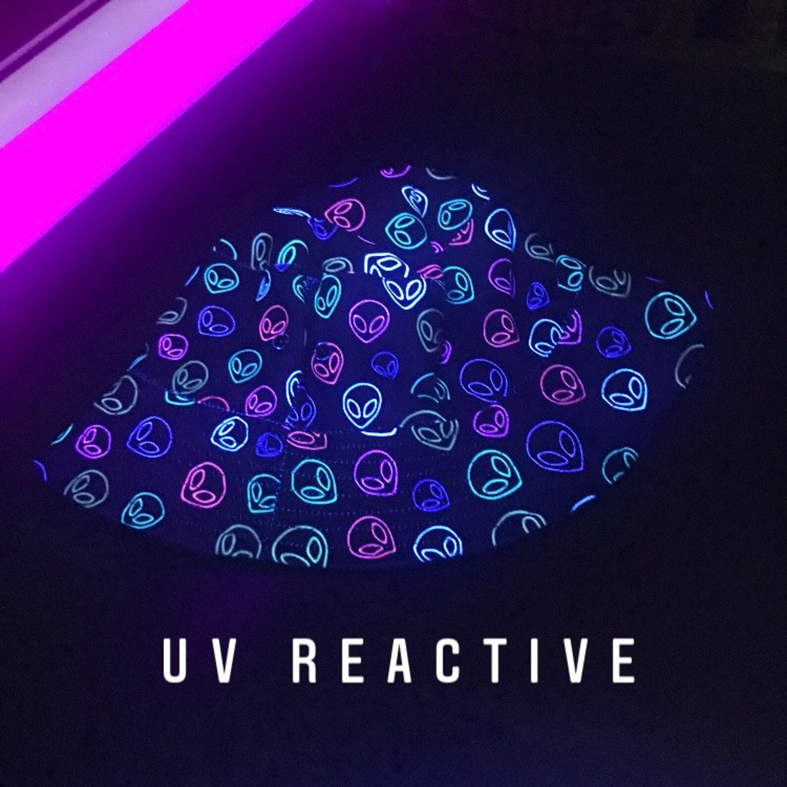 Alien Outline Bucket Hat UV Blacklight Reactive - Etsy