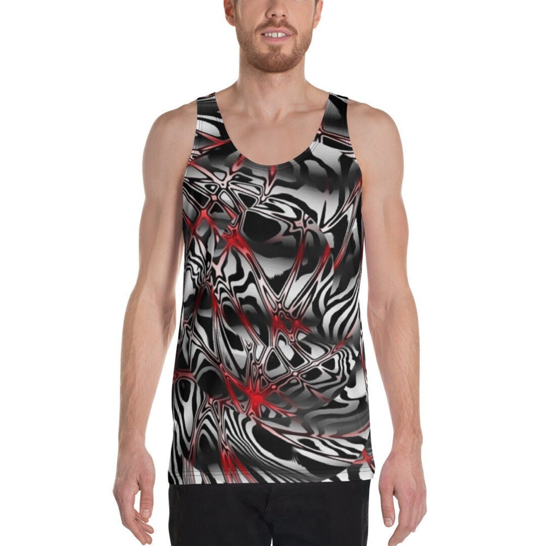 Black and White Web Warp Tank Top - Etsy