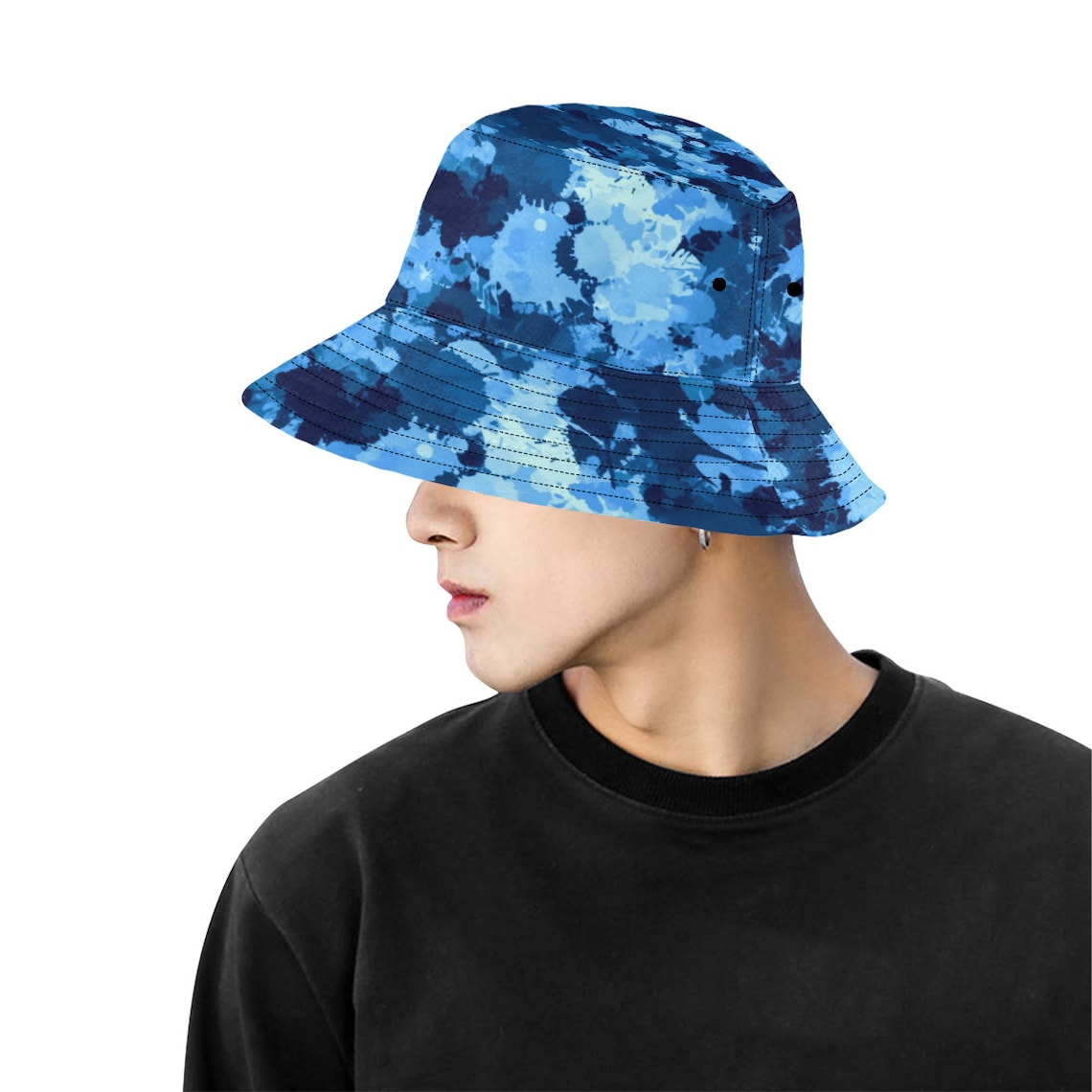 Blue Paint Splatter Camo Bucket Hat - Etsy