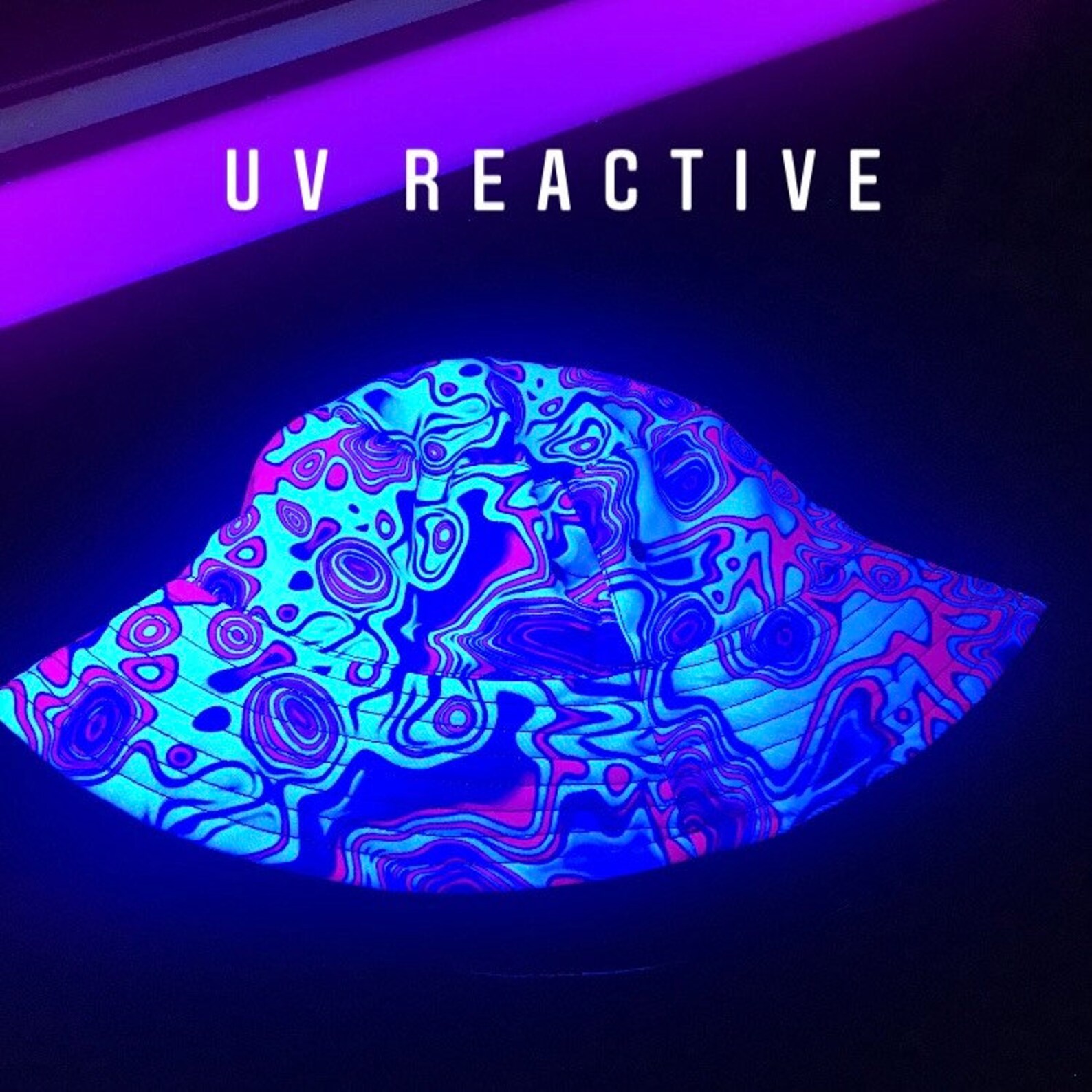 Psychedelic Liquid Plasma Rave Bucket Hat UV Blacklight Reactive - Etsy