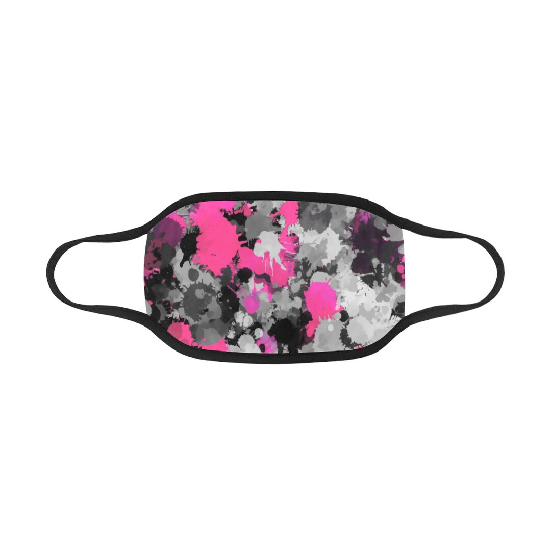 SALE Pink and Grey Paint Splatter Mouth Mask - Etsy