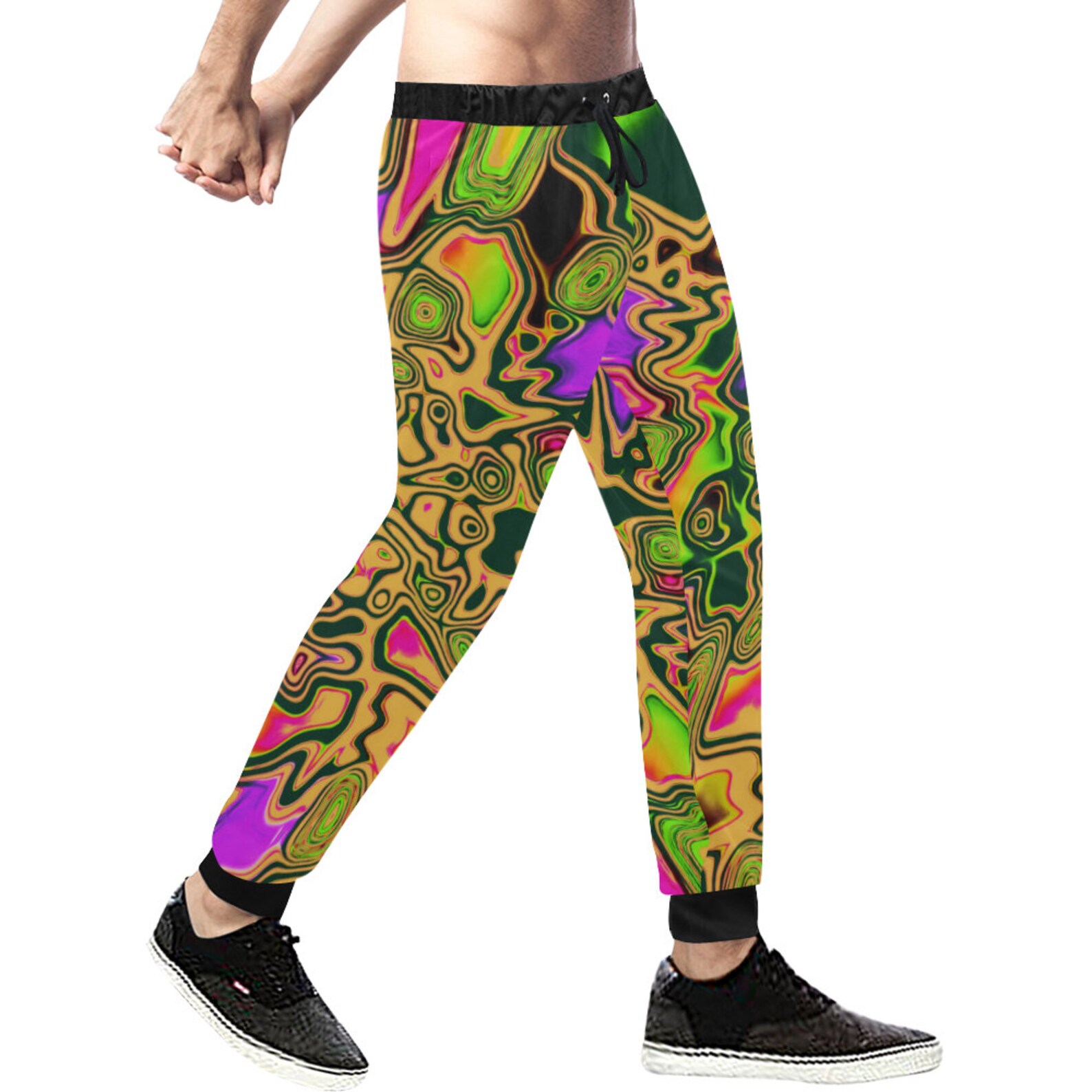 90s Color Splash All Over Print Light-weight Men's Jogger Sweatpants ...