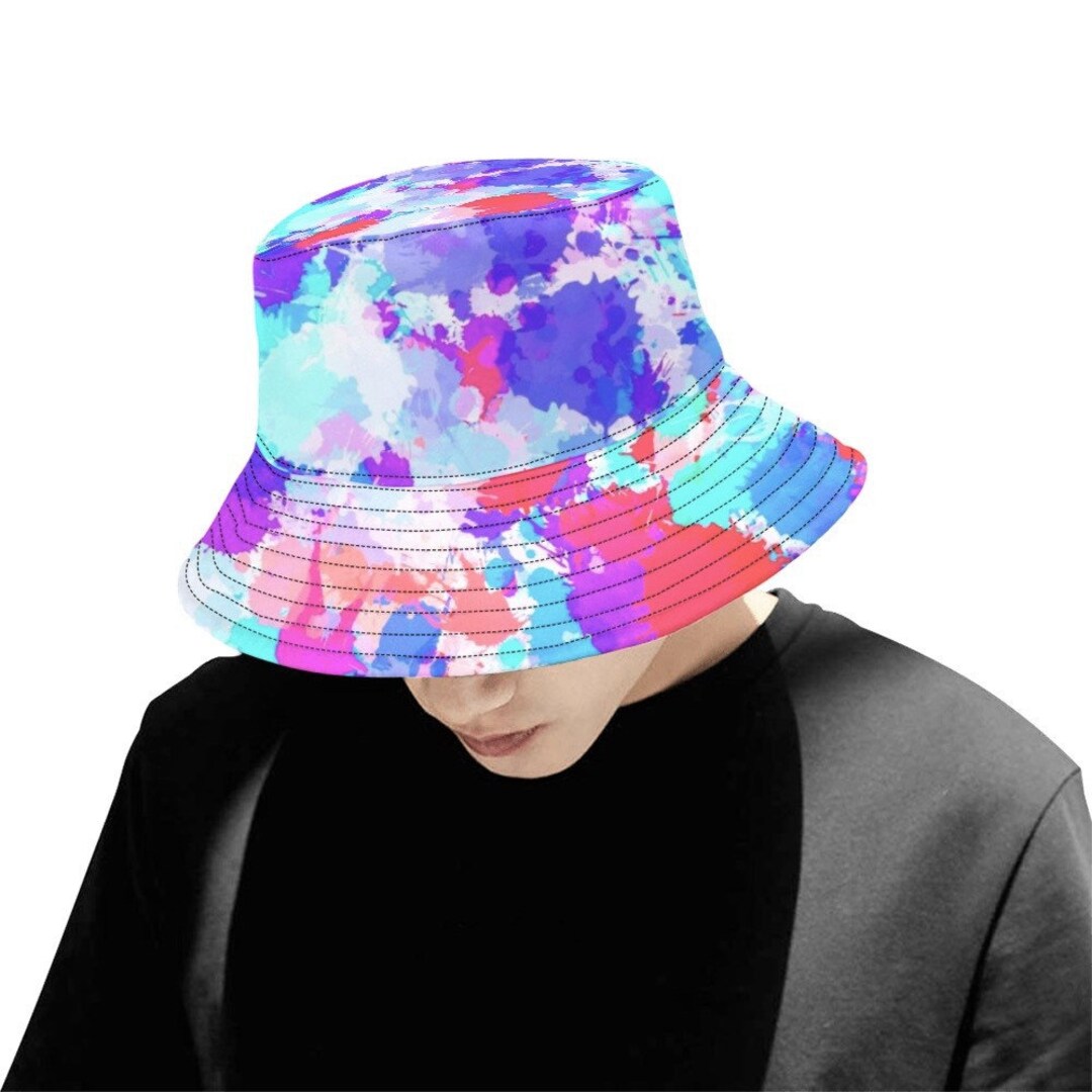 Cherry Frost Paint Splatter Bucket Hat UV Blacklight - Etsy