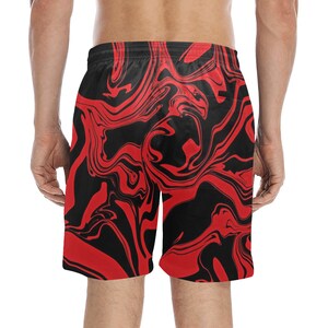 Red and Black Slime Oil Spill Men's Mid-length Swim Shorts - Etsy