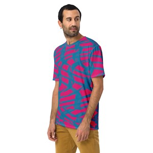 Pink and Blue Squiggly Rave Checkered Pattern Unisex T-shirt - Etsy