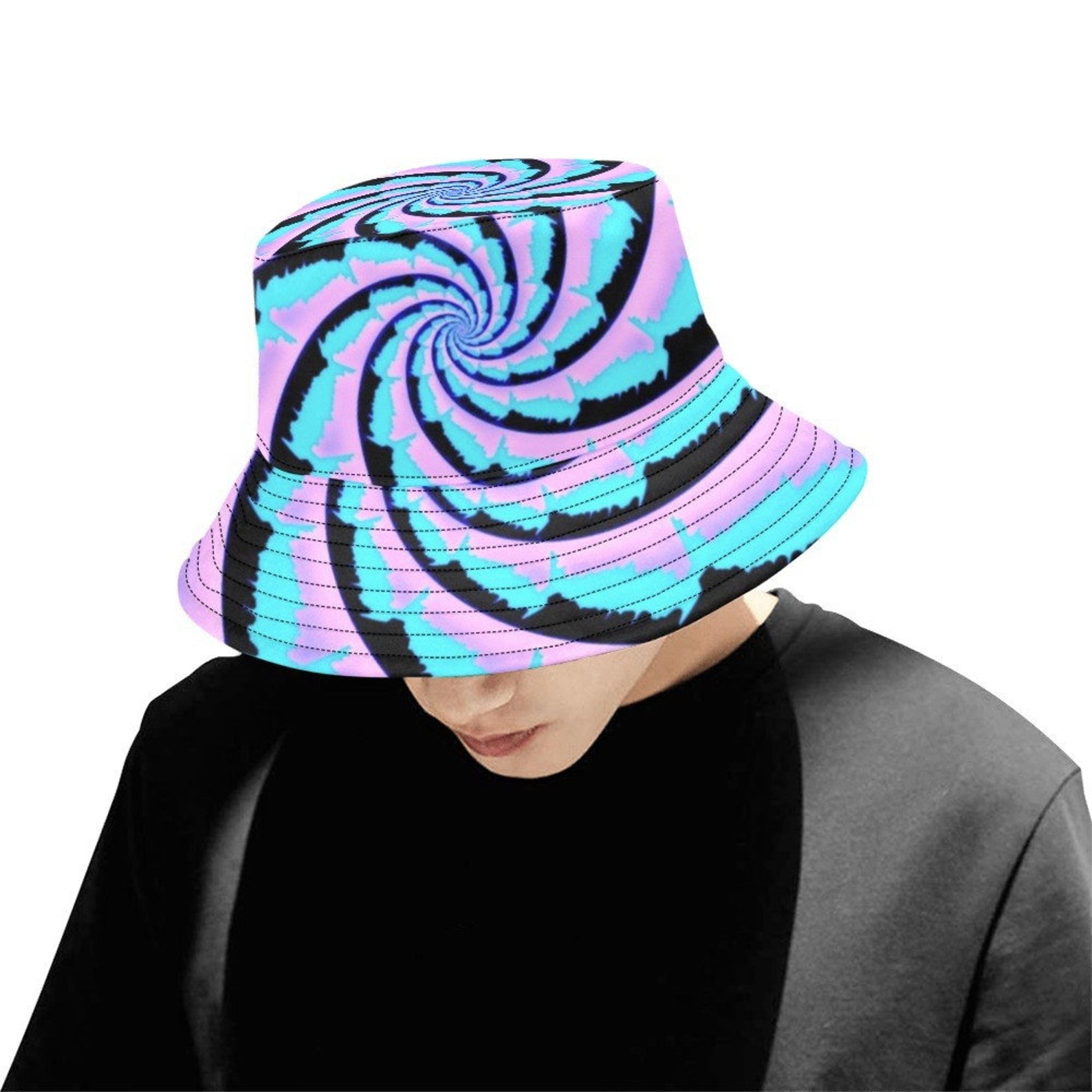 Cotton Candy Rave Fractal Bucket Hat UV Blacklight Reactive - Etsy