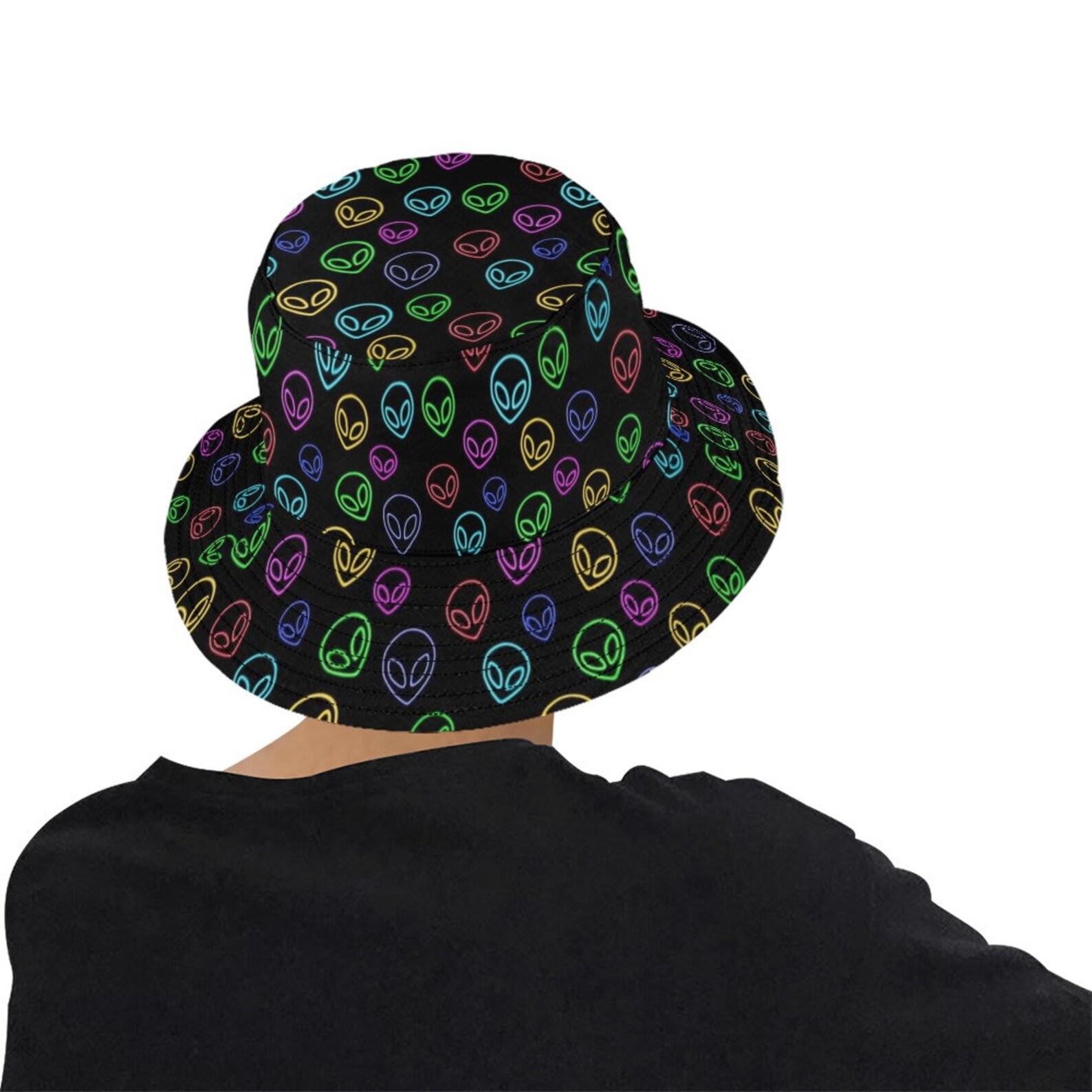 Alien Outline Bucket Hat UV Blacklight Reactive - Etsy