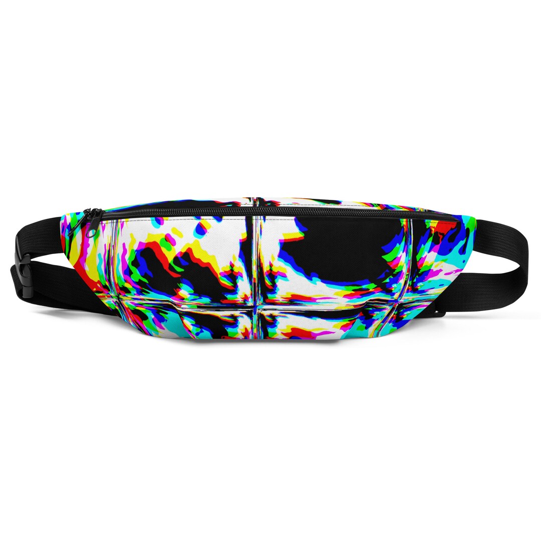 Psychedelic Rave Glitch Tiles Rainbow Plaid Rave Ready Water-resistant ...