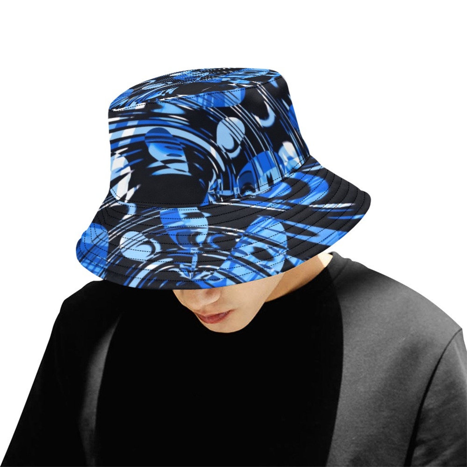 Blue Psychedelic Bucket Hat - Etsy