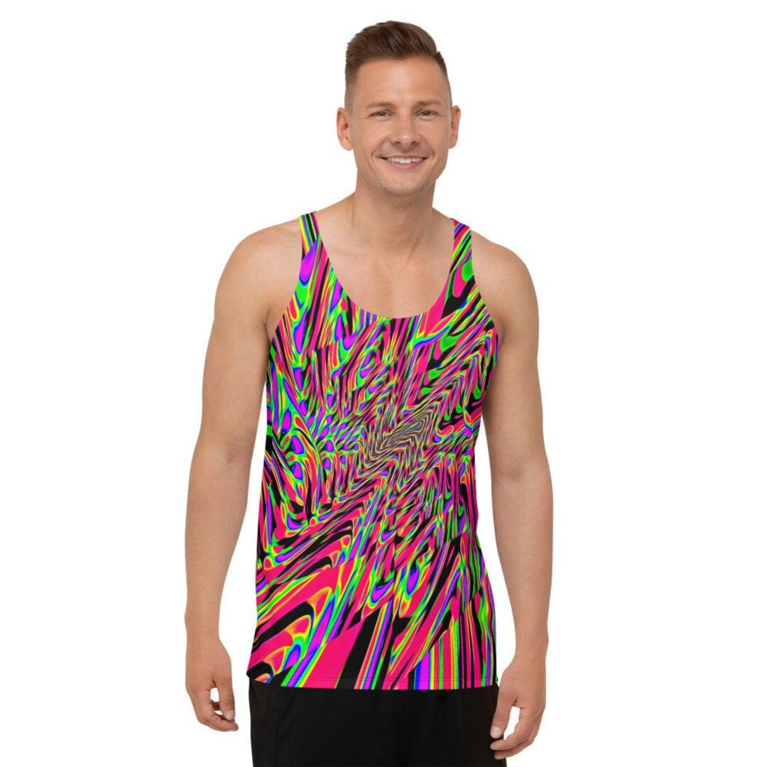 Neon Acid Waves Unisex Rave Tank Top - Etsy