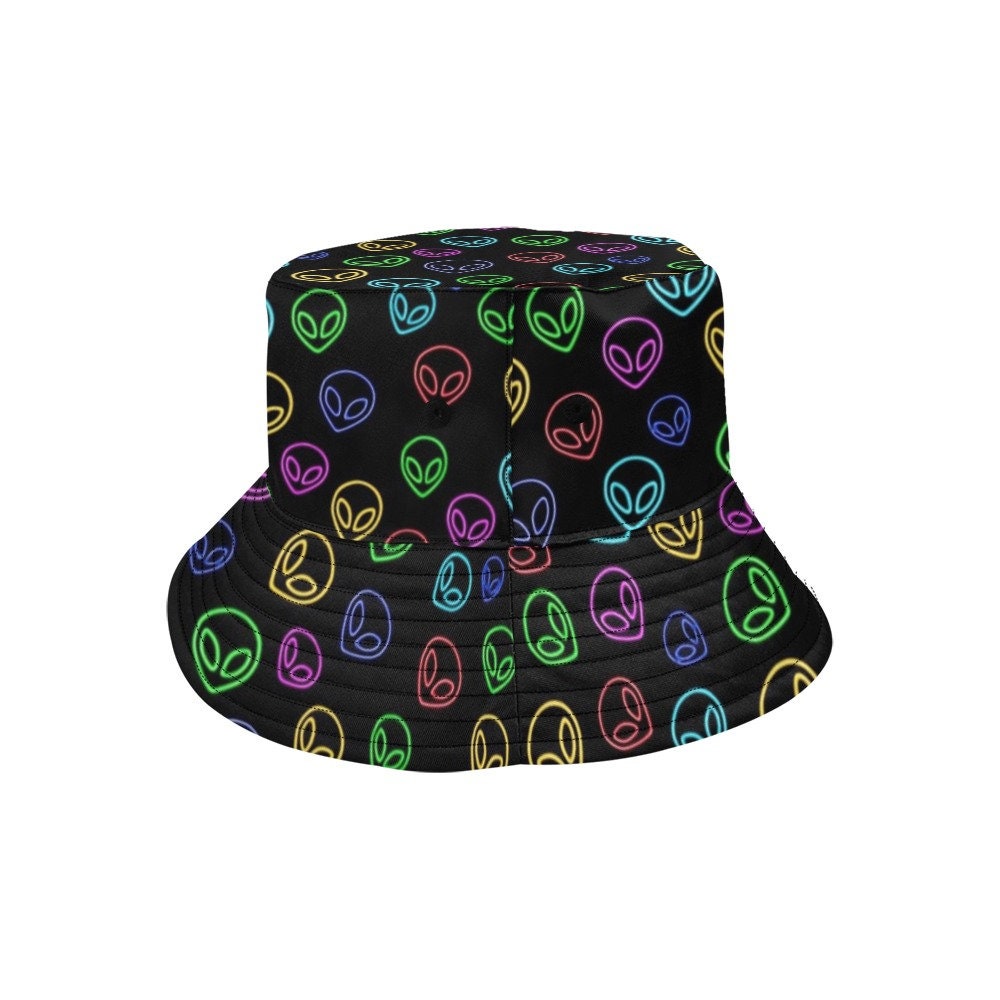 Alien Outline Bucket Hat UV Blacklight Reactive - Etsy