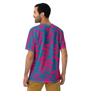 Pink and Blue Squiggly Rave Checkered Pattern Unisex T-shirt - Etsy