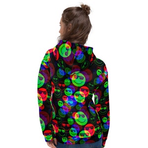 RGB Shaded Smile Glitch Pullover Hoodie - Etsy