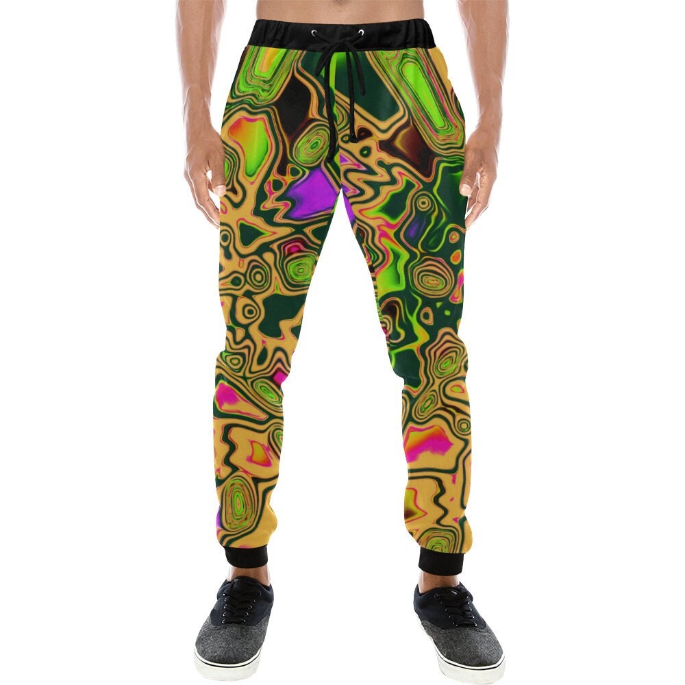 90s Color Splash All Over Print Light-weight Men's Jogger Sweatpants ...