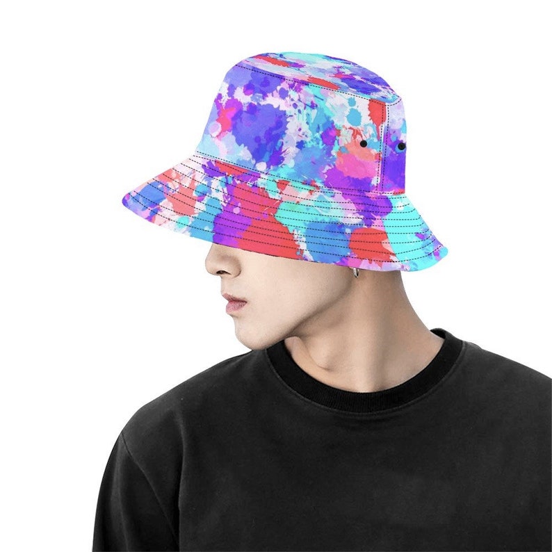 Cherry Frost Paint Splatter Bucket Hat UV Blacklight - Etsy