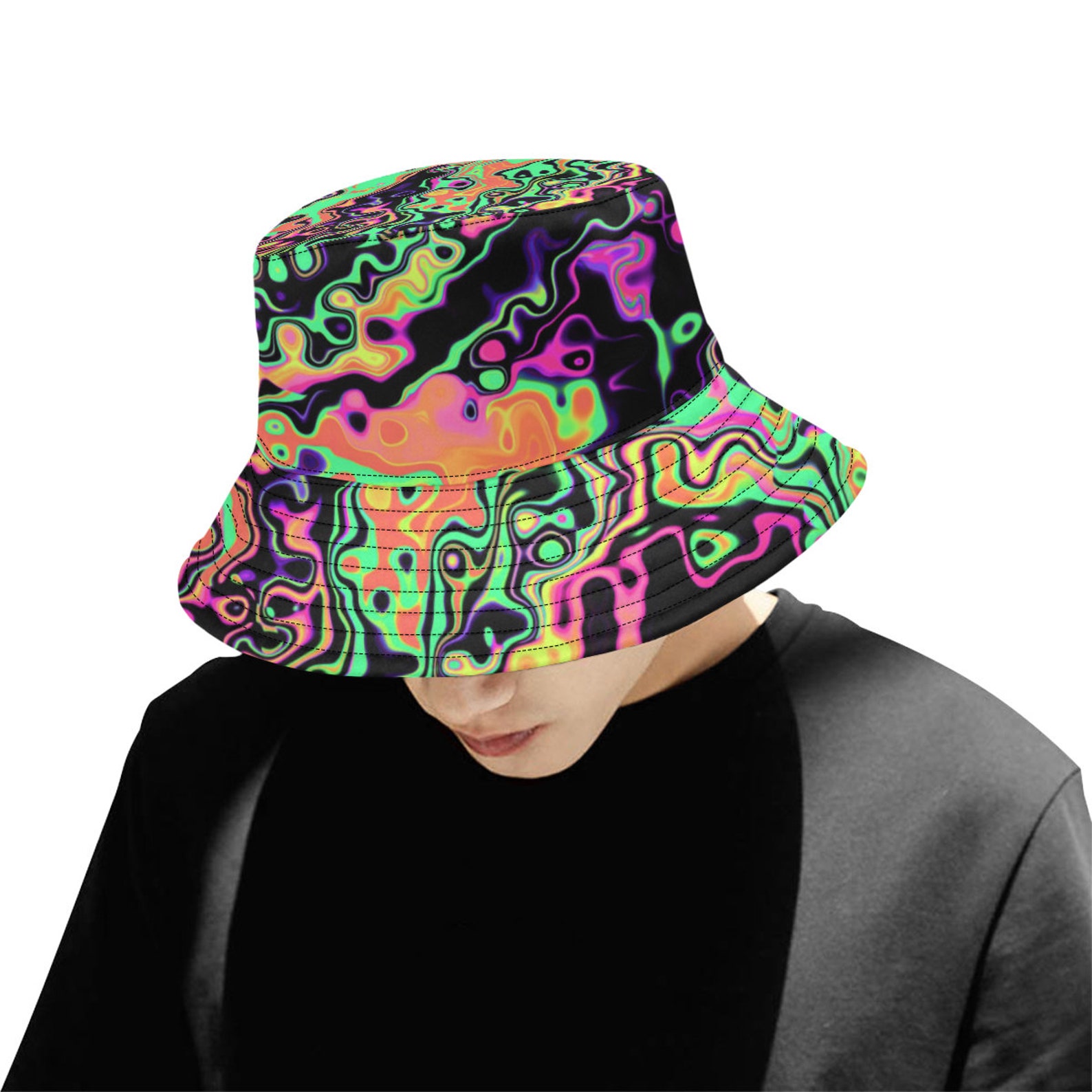 Radioactive Spill Bucket Hat UV Blacklight Reactive - Etsy