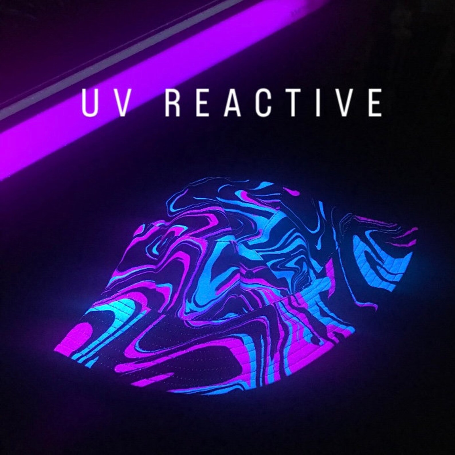 Teal and Pink Psychedelic Melt Bucket Hat UV Blacklight - Etsy