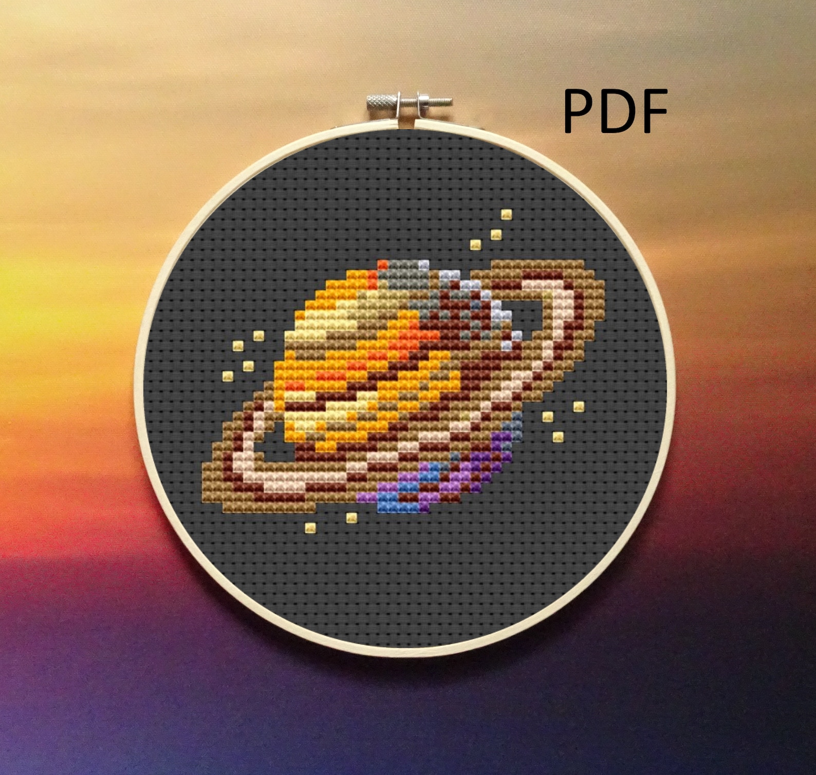 Cross Stitch Pattern Saturn, Cross Stitch Saturn, Gas Planet, Star PDF ...